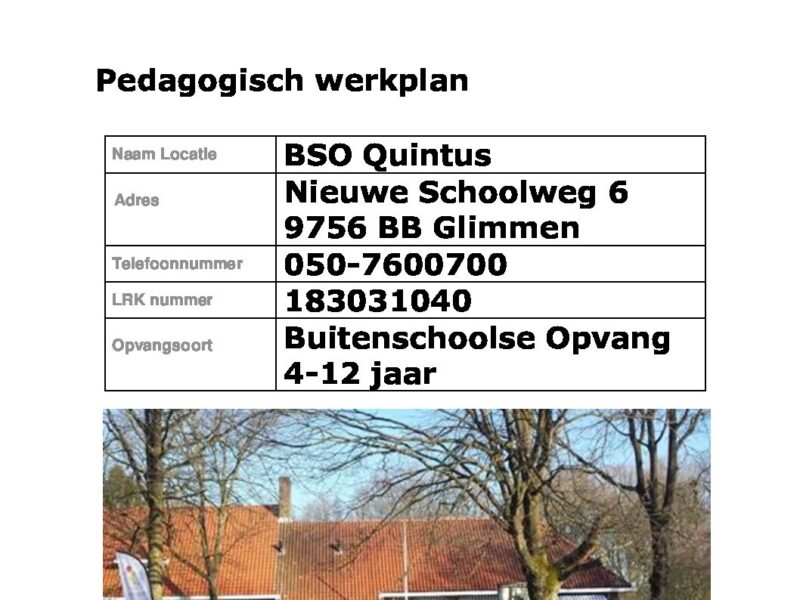 Pedagogisch Werkplan BSO Quintus (2020 augustus) 1 - Kidsfirst